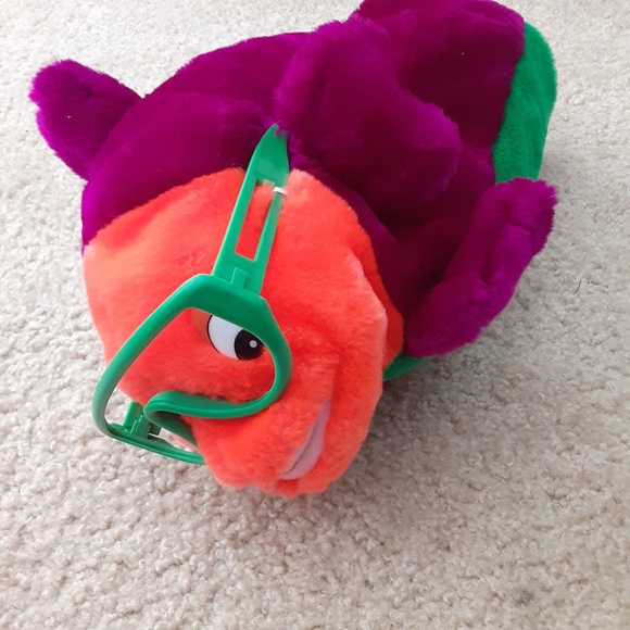 Toys | Vintage Plush Fish Hand Puppet Stuffed Toy Purple Orange Green ...